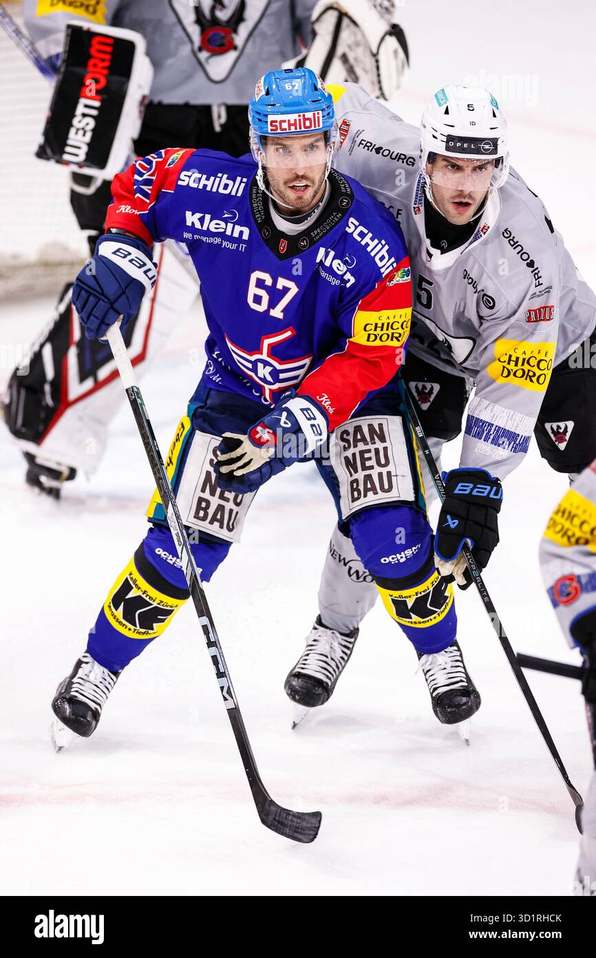 28/10/2025, Kloten, SWISS Arena, NL: EHC Kloten - Fribourg-Gottéron, #67 Oula Palve (Kloten ...