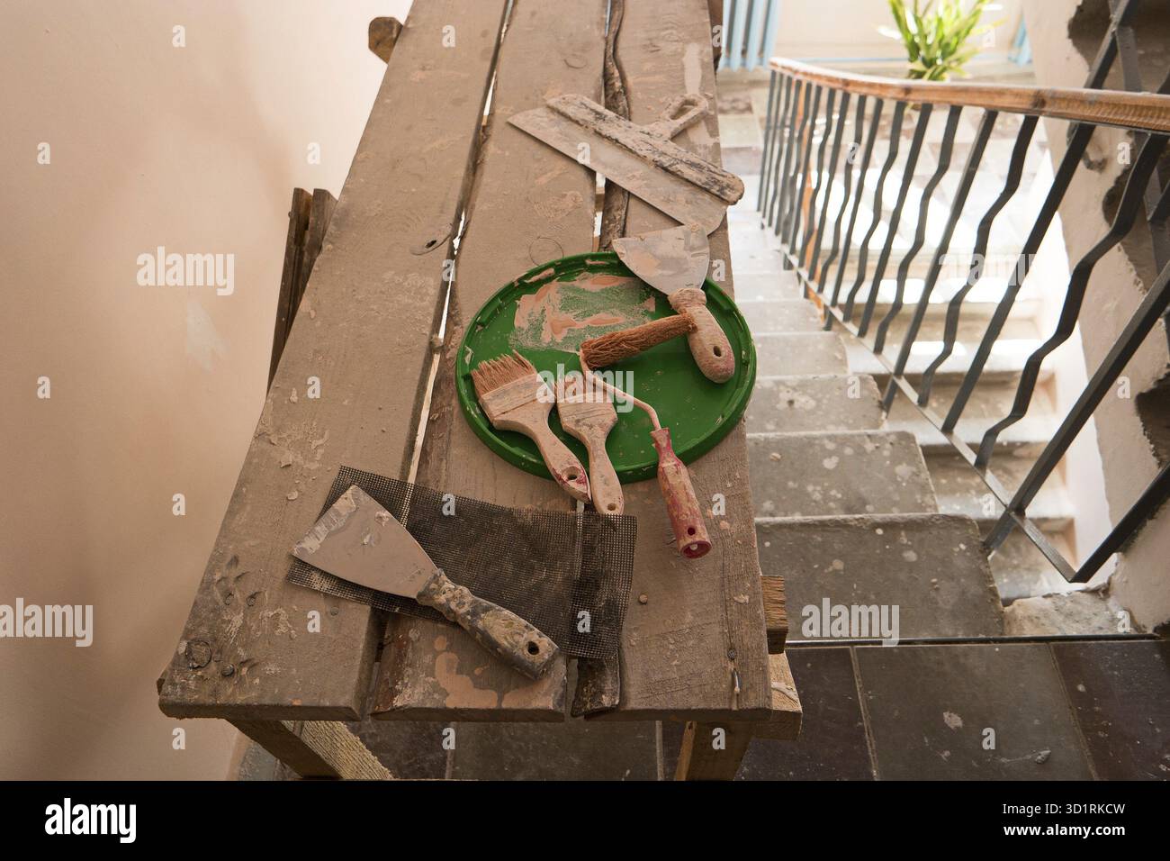 Cosmetic Repairs. Tools for renovation in Entryway of apartment ...