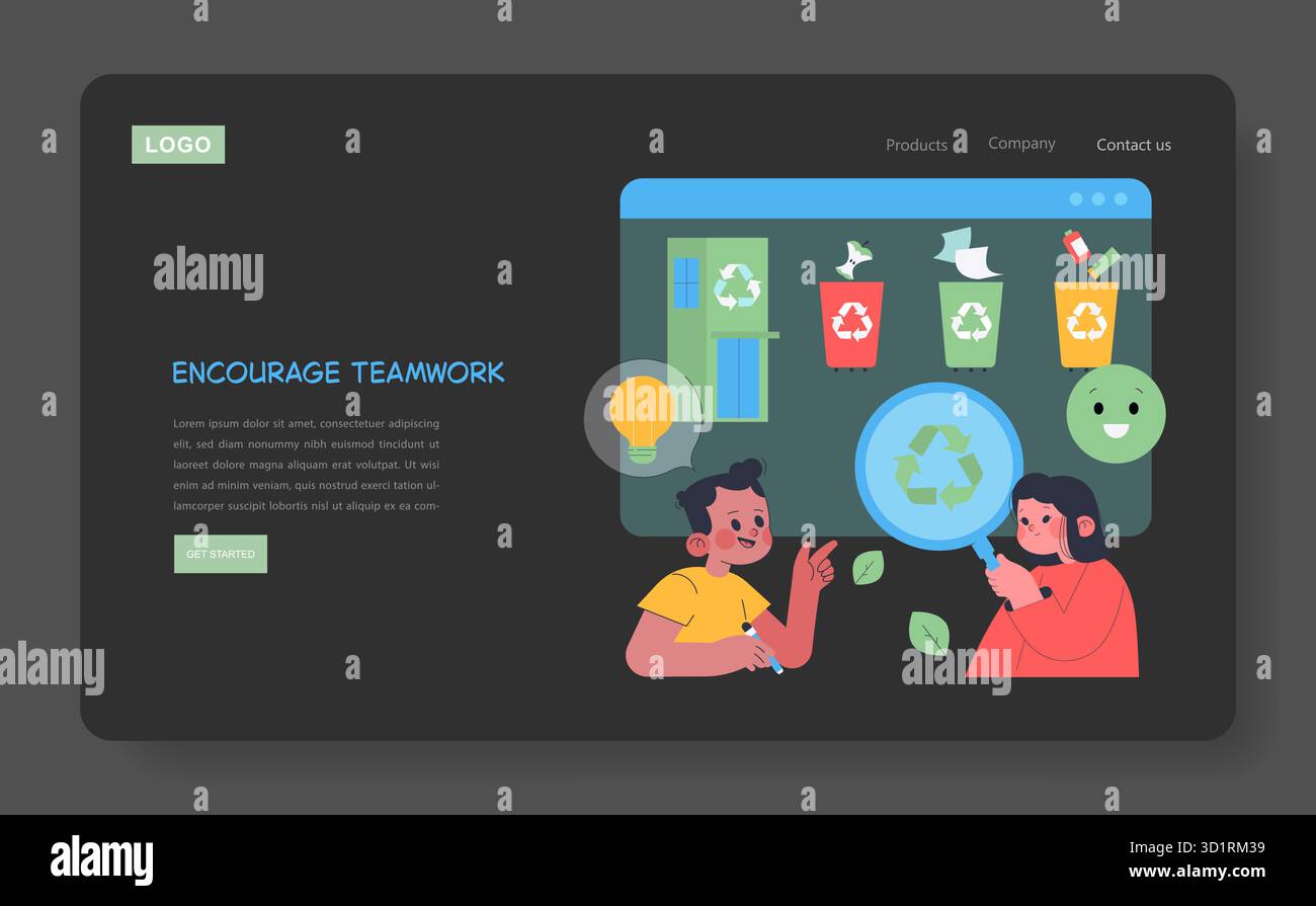 Vector illustration of two enthusiastic kids collaborating to promote ...