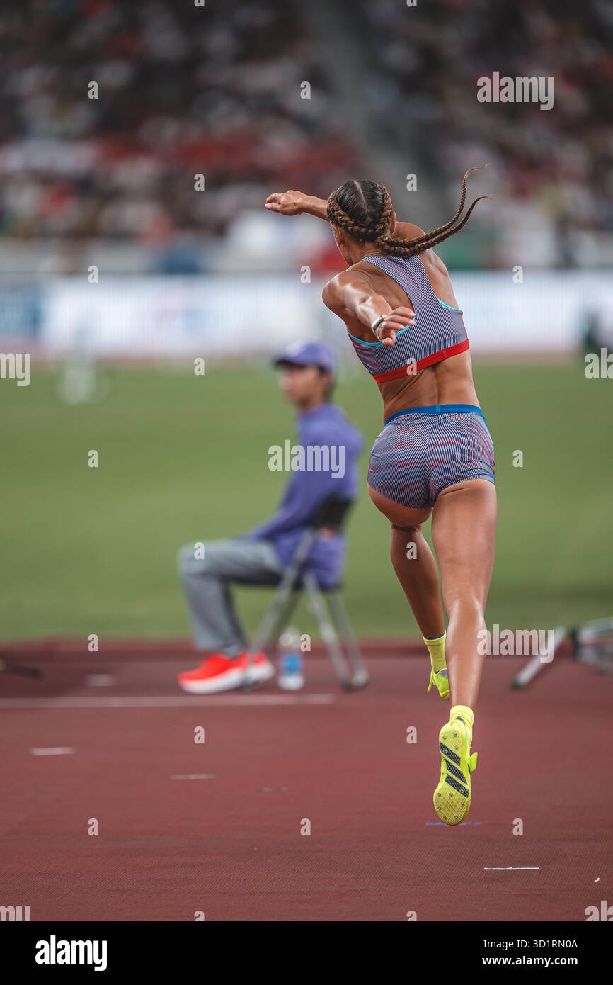 Anna Hall participating in the World Athletics Championships in Tokyo ...