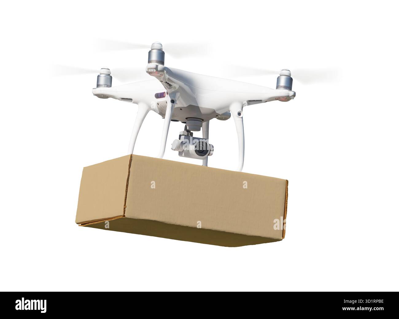 Unmanned Aircraft System (UAS) Quadcopter Drone Carrying Blank Package ...
