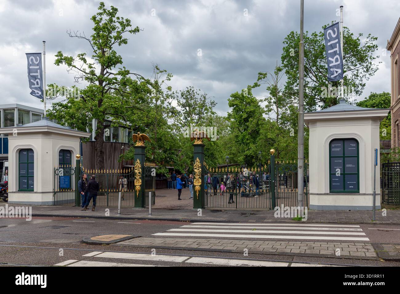 Visitors entering Artis Zoo Amsterdam, oldest zoo of the Netherlands ...
