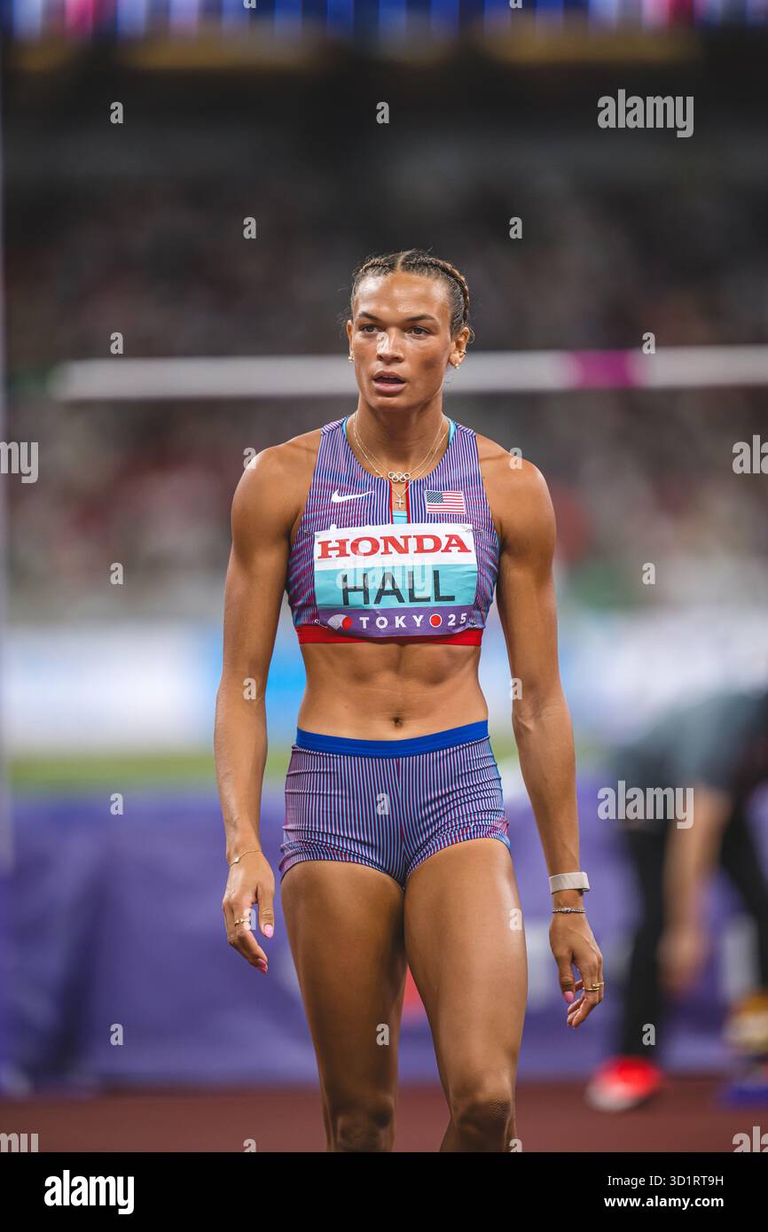 Anna Hall participating in the World Athletics Championships in Tokyo ...