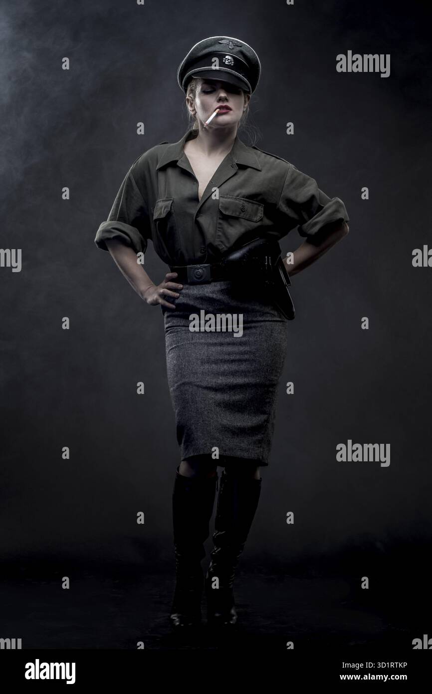 Reenactment, Official German woman, representation of tyranny and ...
