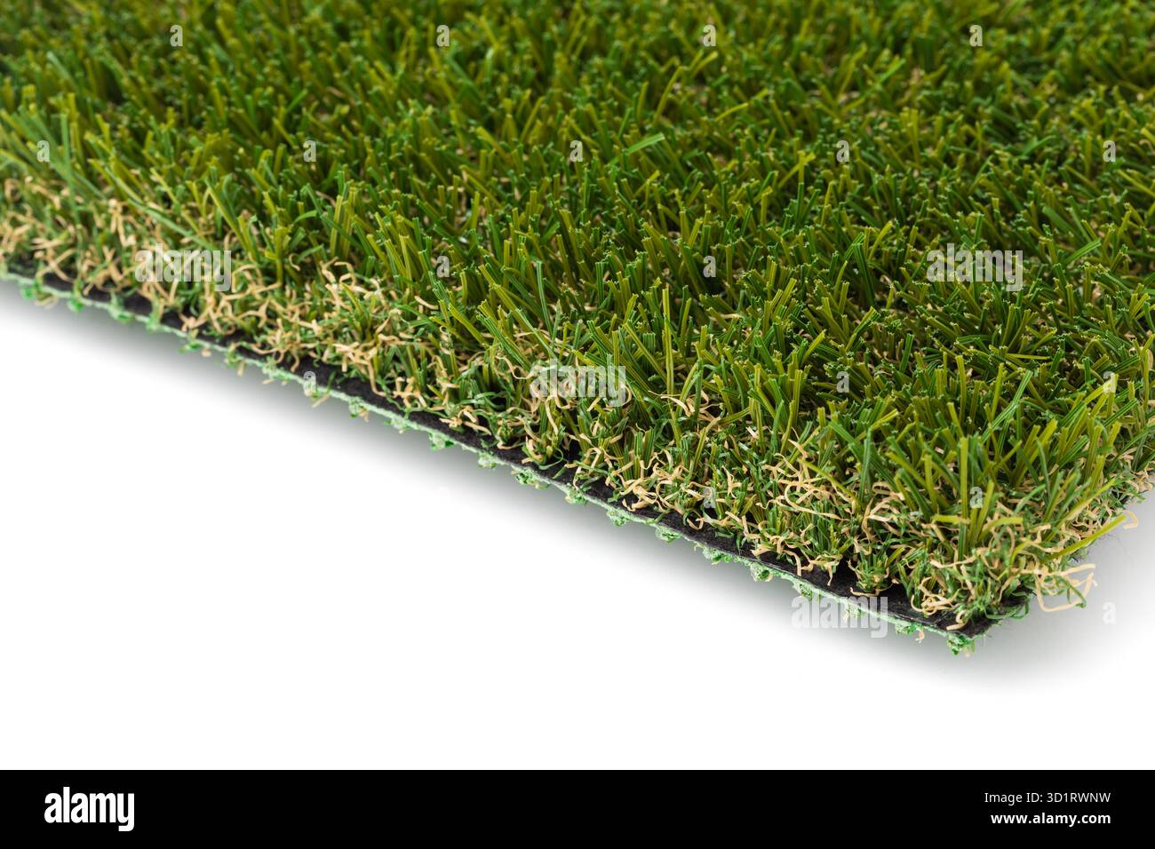 Section of Artificial Turf Grass On White Background Stock Photo - Alamy