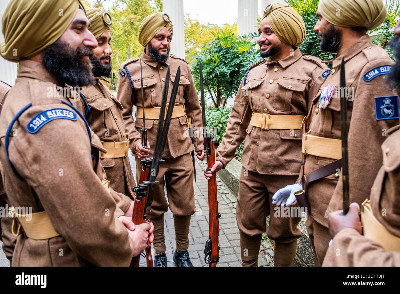 London, UK. 29th Oct, 2025. The 1914 Sikhs Ceremonial Marching Troop in ...