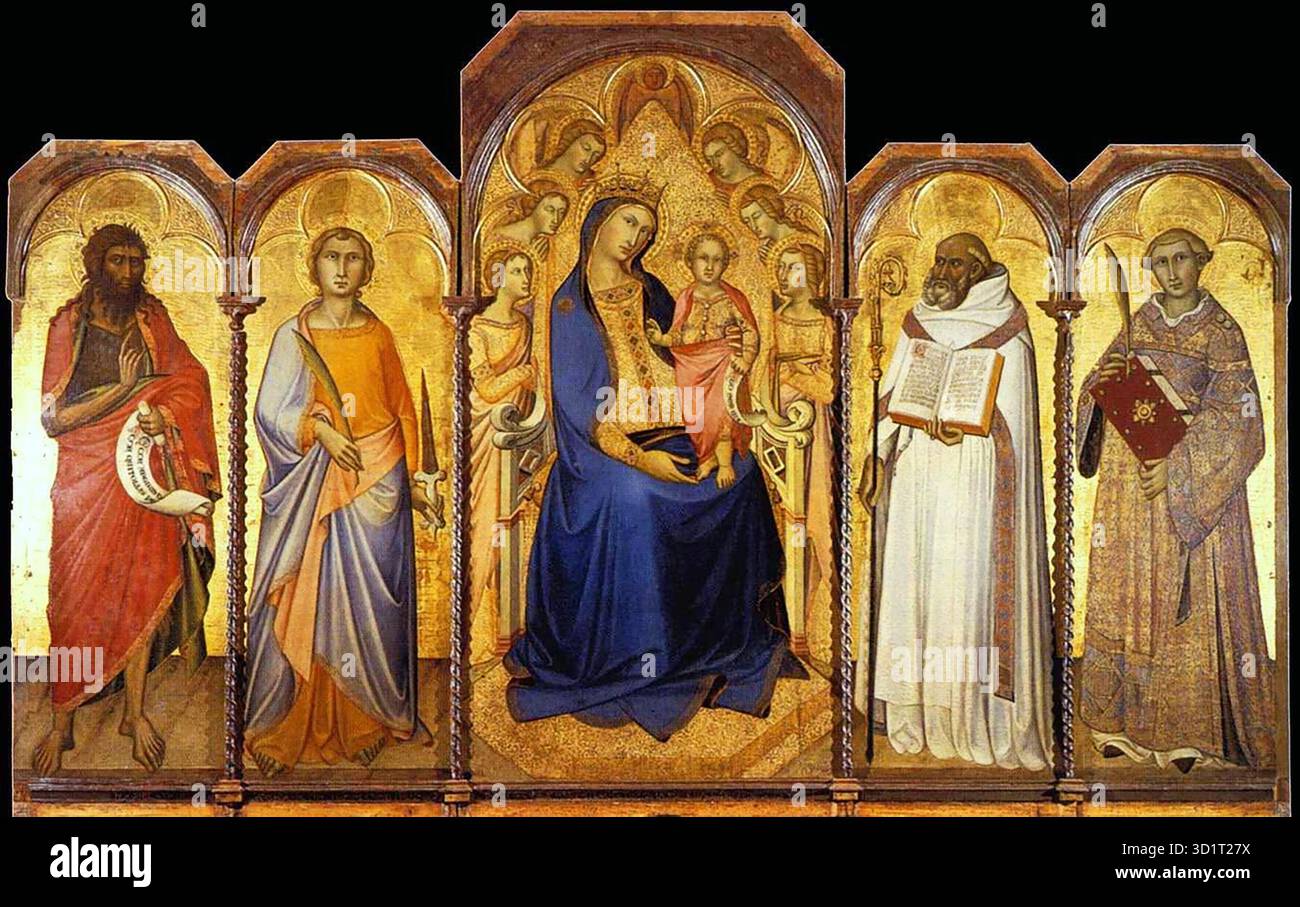 Virgin and Child with Saints is a tempera on panel painting by Luca di ...