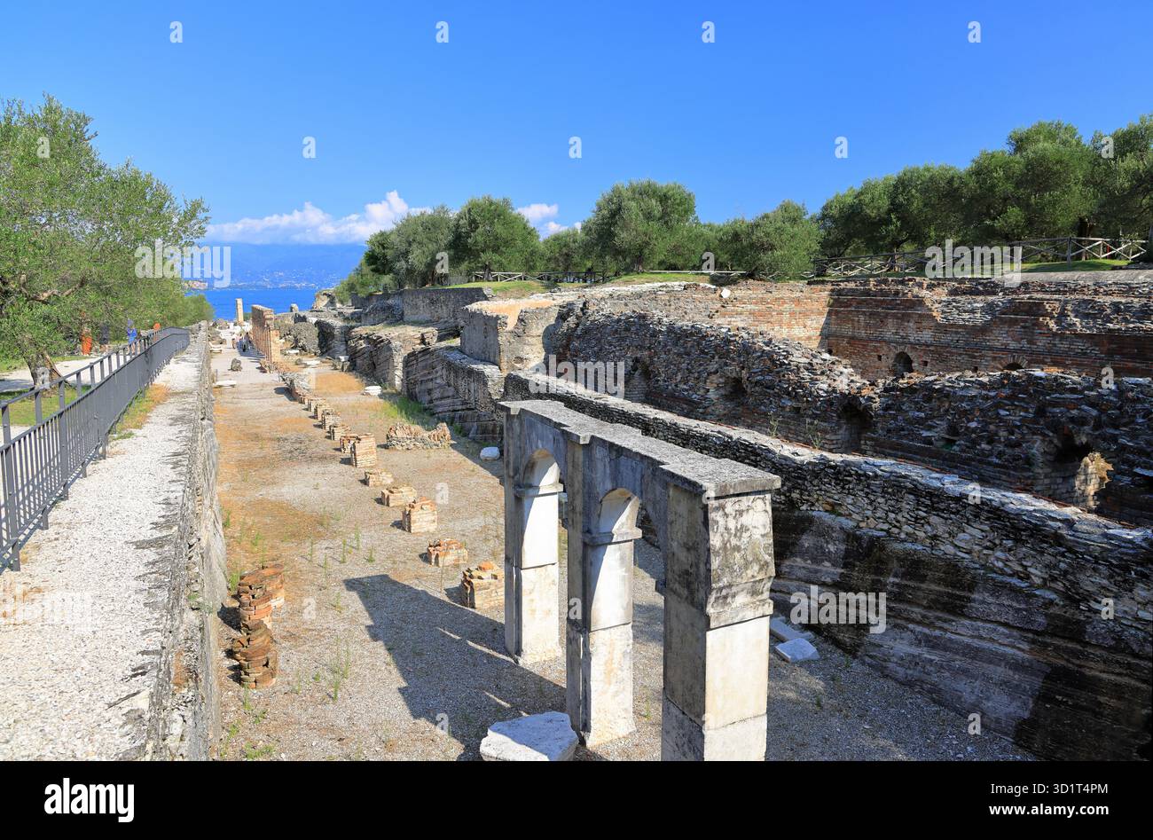 Grottoes of Catullus on Sirmione at Lake Garda. Italy, Europe Stock ...