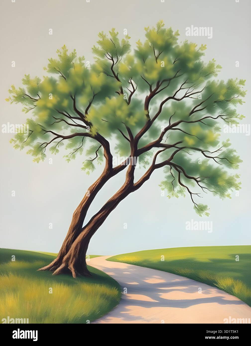 landscape oil painting, tree painting, nature art, scenic landscape ...