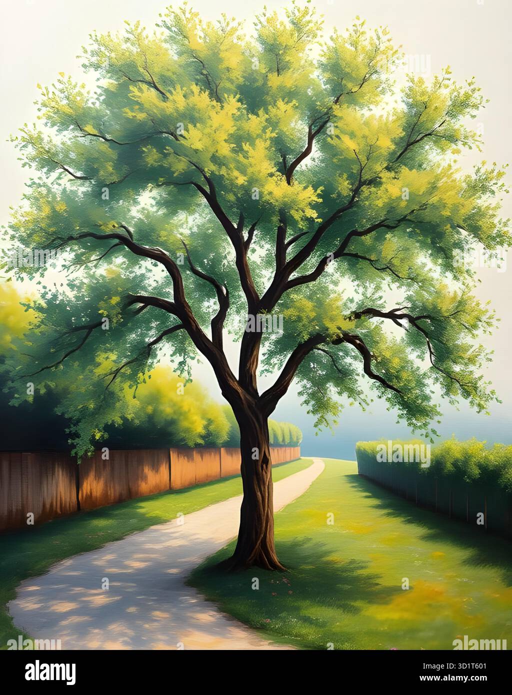 landscape oil painting, tree painting, nature art, scenic landscape ...