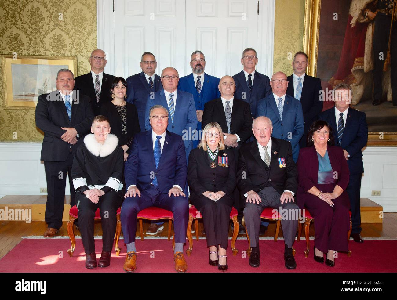 Newfoundland and Labrador Premier Tony Wakeham, front row, second from ...