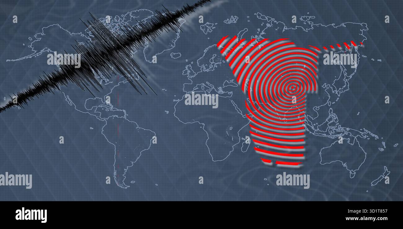 Seismic activity earthquake Namibia map Stock Photo - Alamy