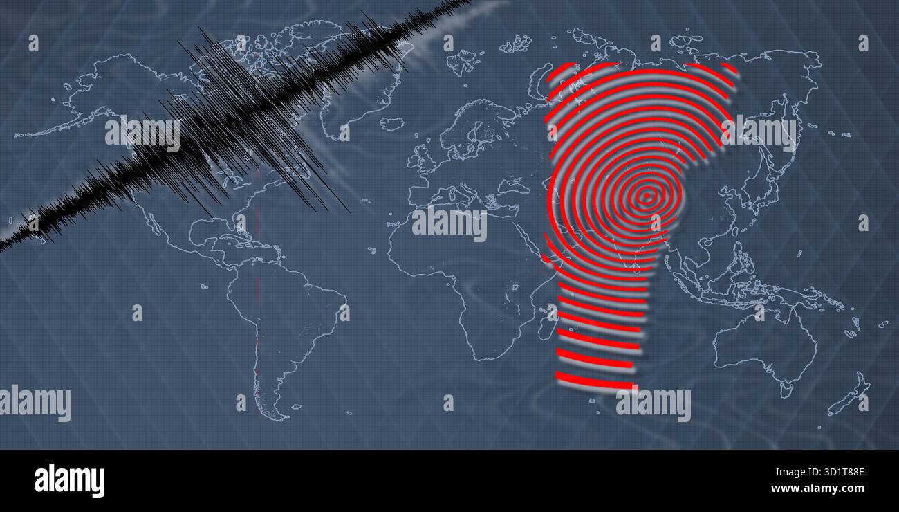 Seismic activity earthquake Vermont map Richter scale Stock Photo - Alamy