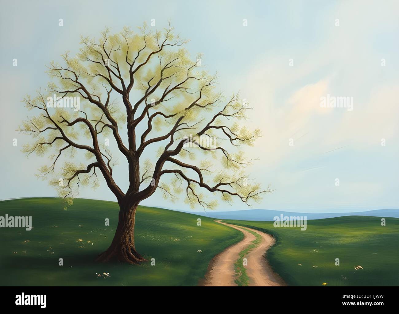 landscape oil painting, tree painting, nature art, scenic landscape ...