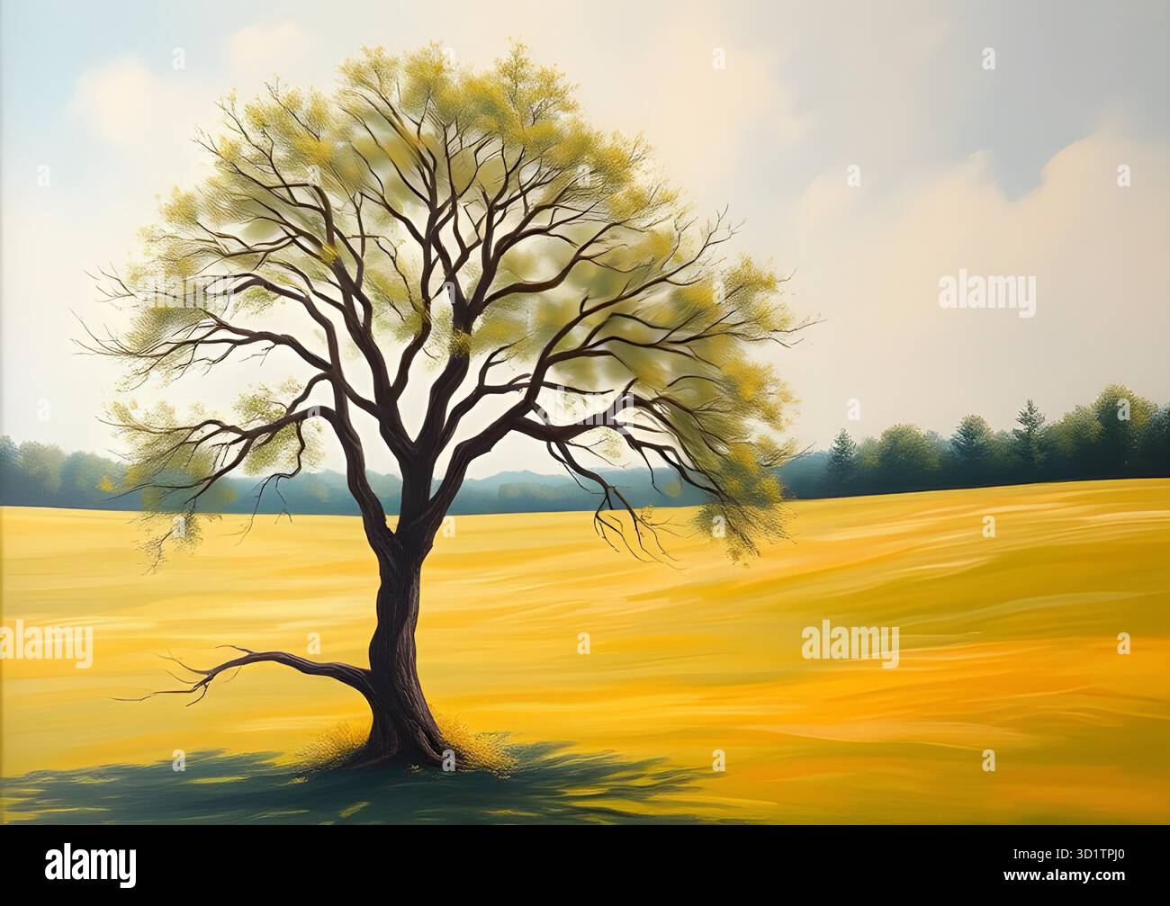 landscape oil painting, tree painting, nature art, scenic landscape ...