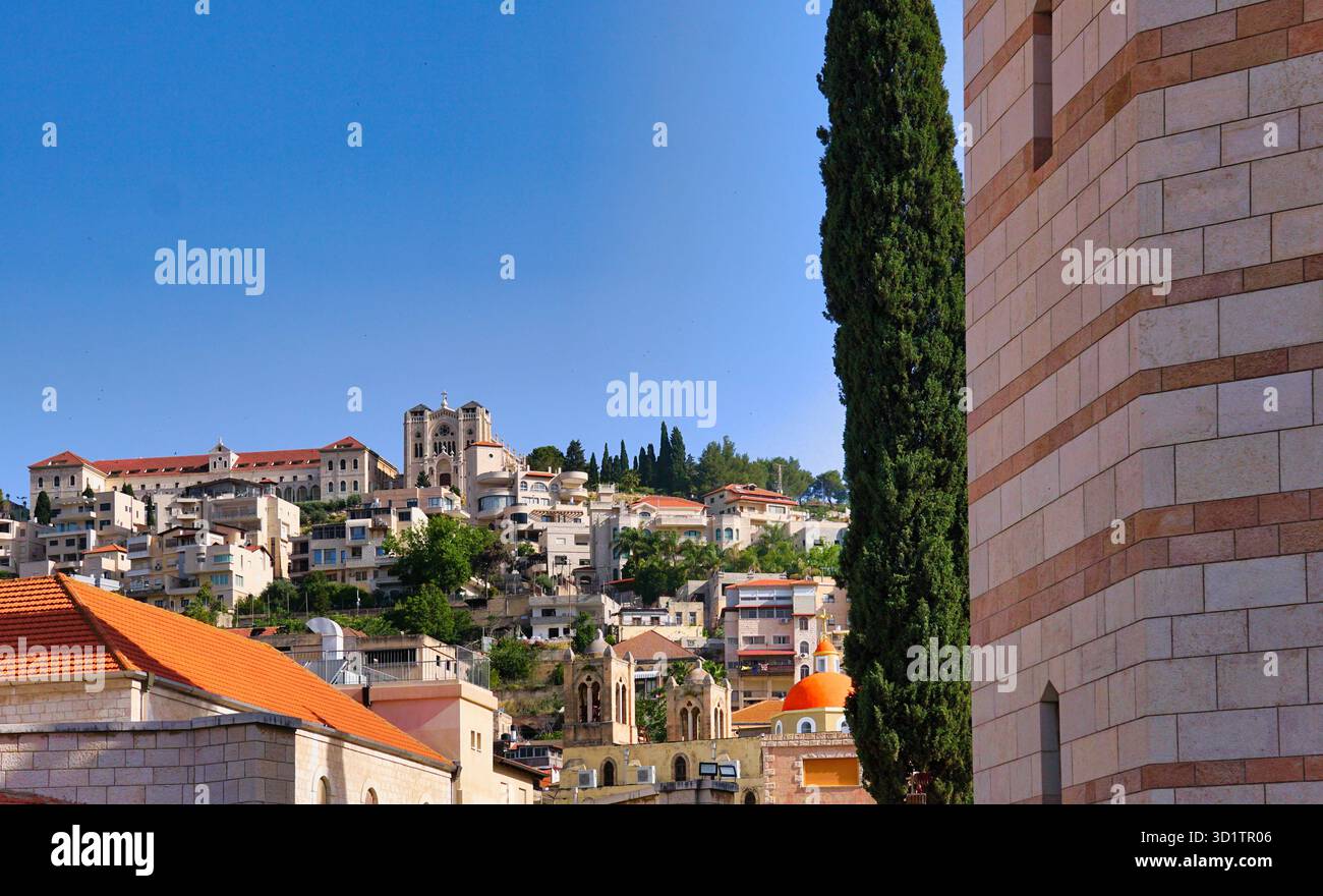 Four churches in Nazareth: Salesian Monastery, St. Gabriel, Melkite ...