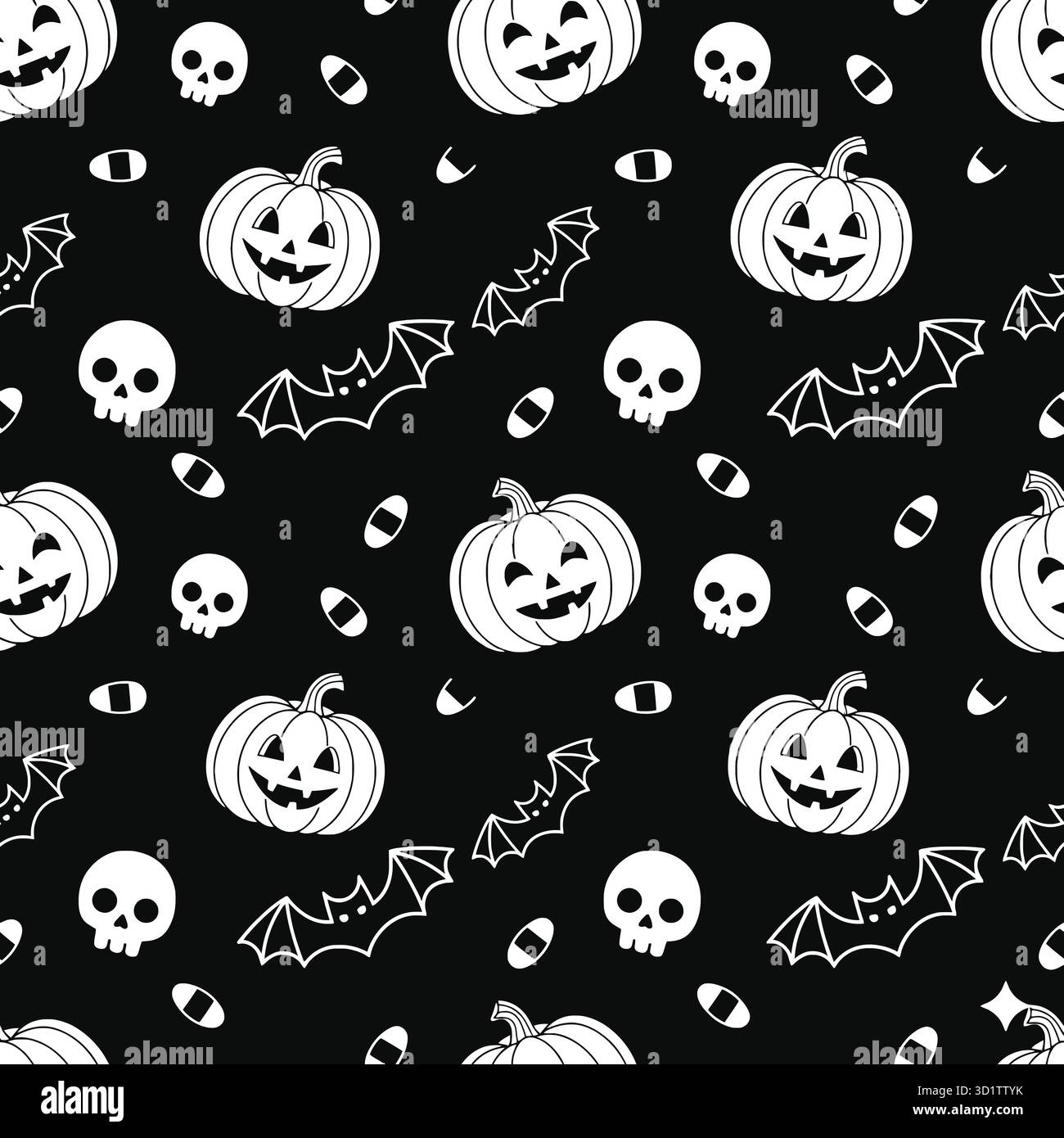 Spooky halloween pumpkins seamless Stock Vector Images - Alamy