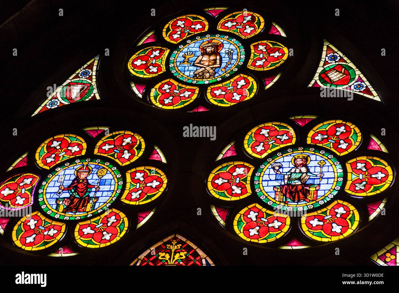 Original stained glass windows from the Middle Ages, Freiburg Minster ...