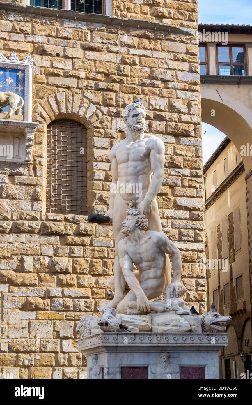 Marble statue Hercules and Cacus by Baccio Bandinelli, depicting ...