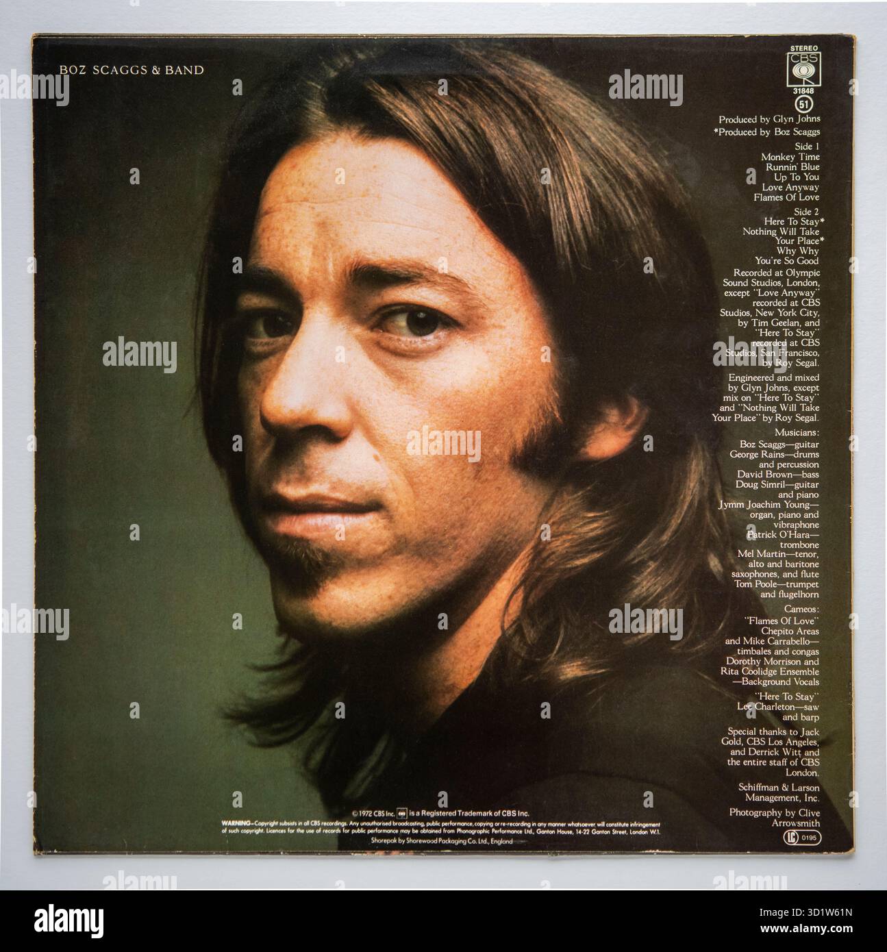 Back cover of Boz Scaggs & Band, the fourth studio album by Boz Scaggs ...
