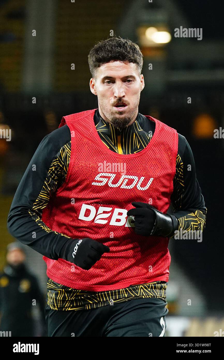 Wolverhampton Wanderers' Matt Doherty warming up before the Carabao Cup ...