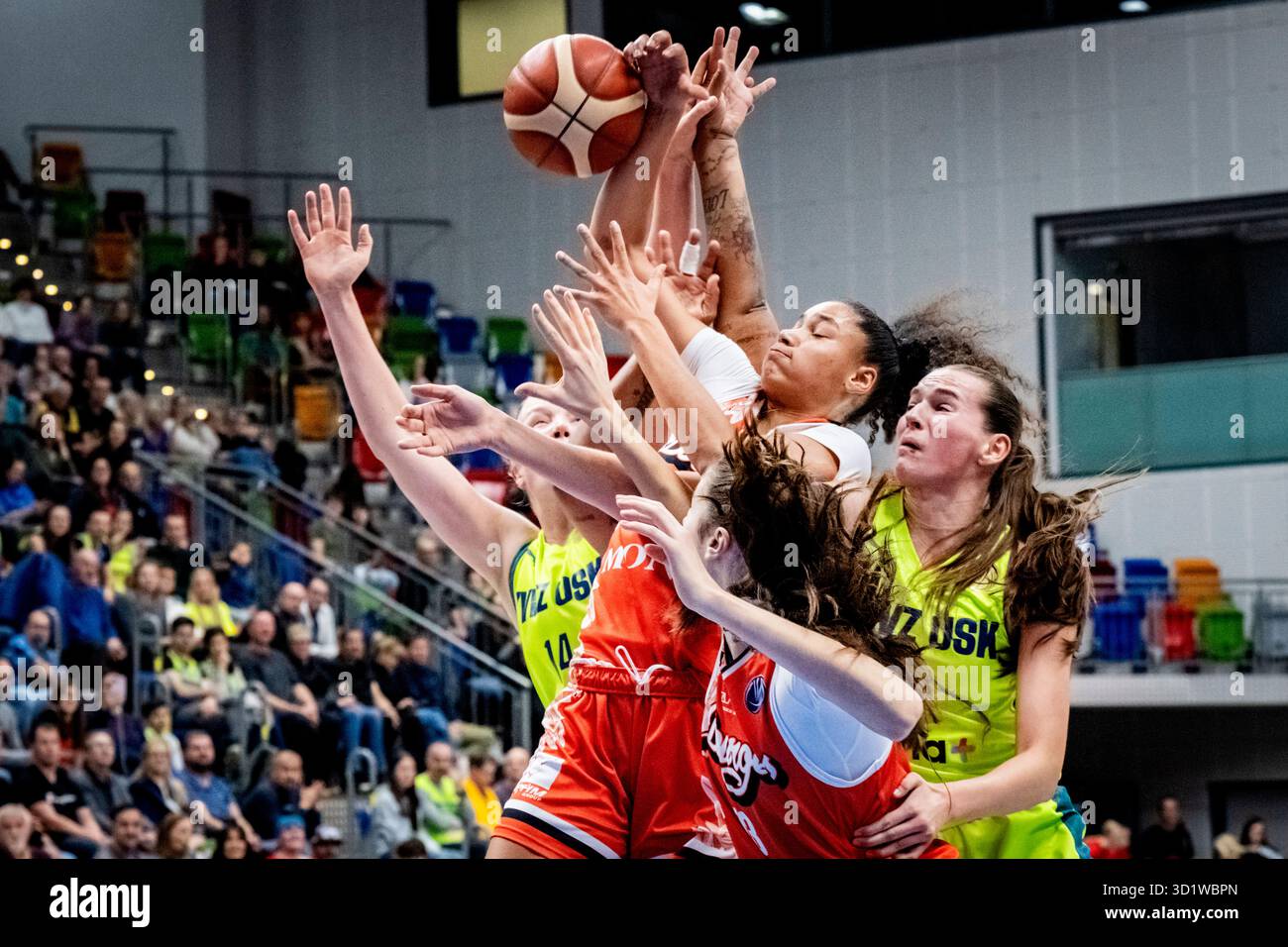 (L-R) Emese Eva Hof of USK Praha, Ines Pitarch-Granel and Alicia ...