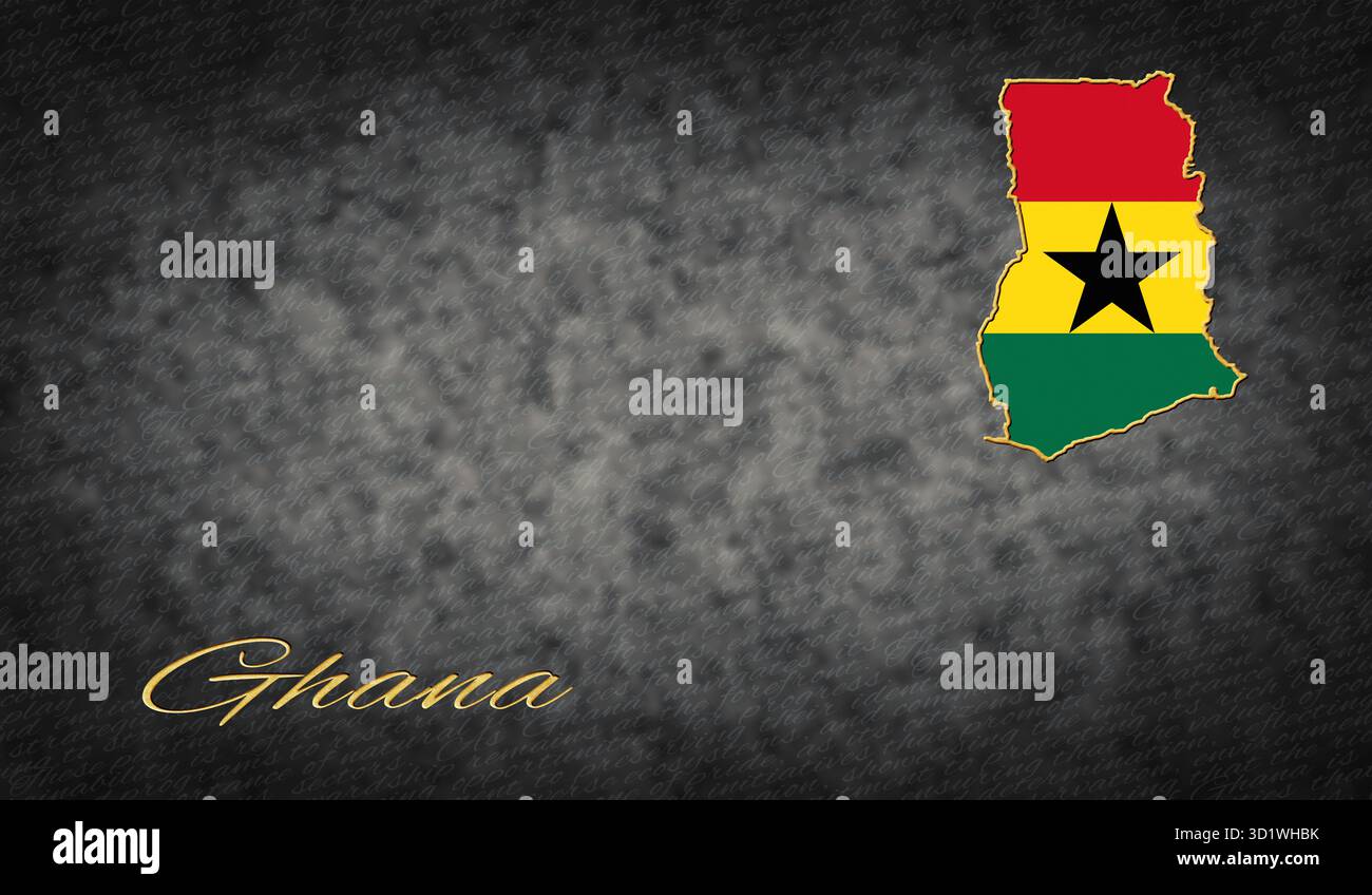 Ghana Symbols, Map of Ghana Background Stock Photo - Alamy