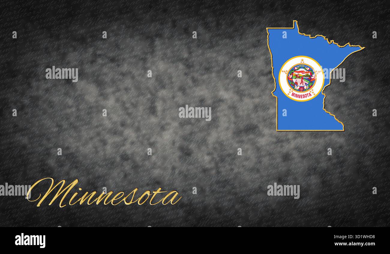 Minnesota Symbols, Map of Minnesota Stock Photo - Alamy