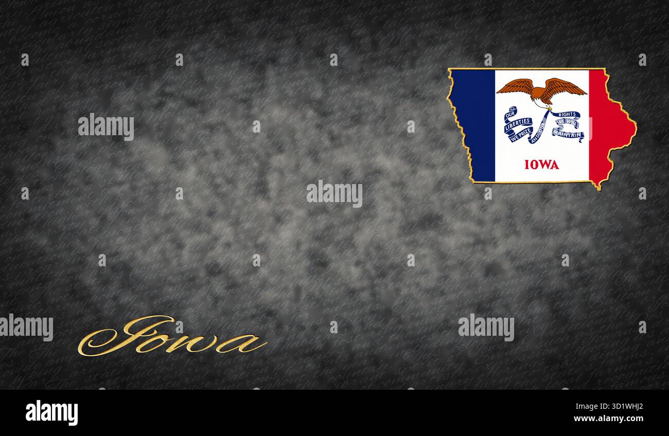 Iowa Symbols, Map of Iowa Stock Photo - Alamy