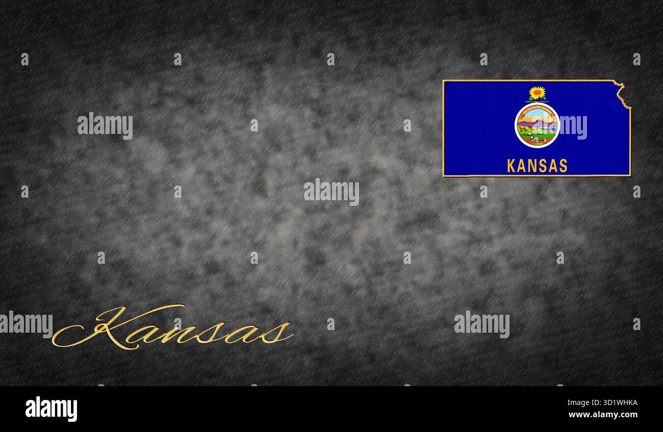Kansas Symbols, Map of Kansas Stock Photo - Alamy