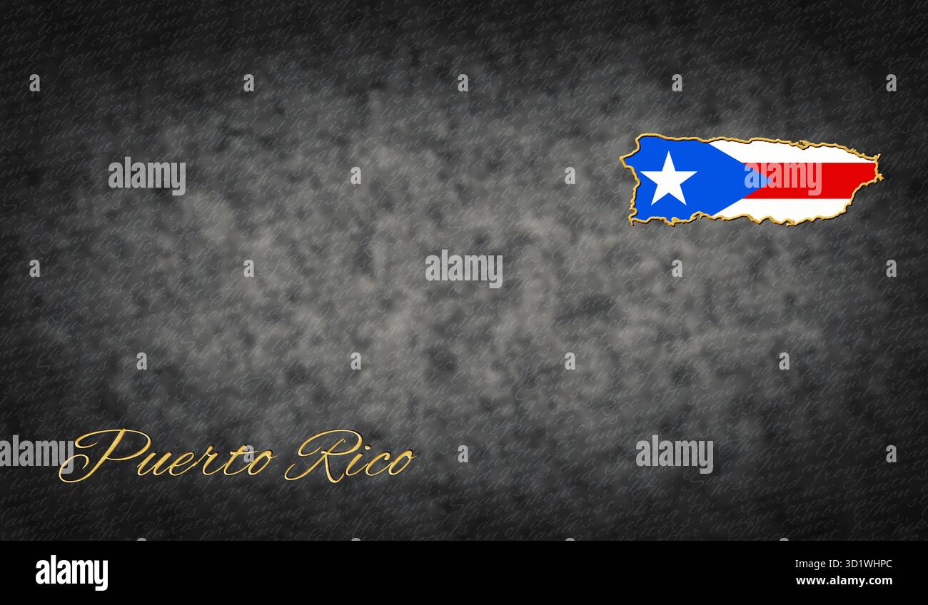 Puerto Rico Symbols, Map of Puerto Rico Stock Photo - Alamy