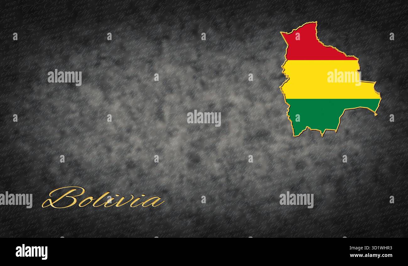 Bolivia Symbols, Map of Bolivia Stock Photo - Alamy