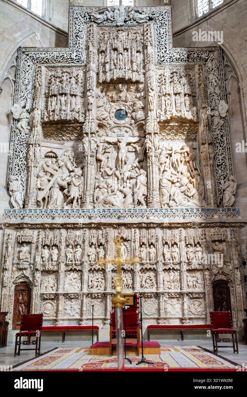 main altarpiece, alabaster, triptych on the Passion of Christ ...
