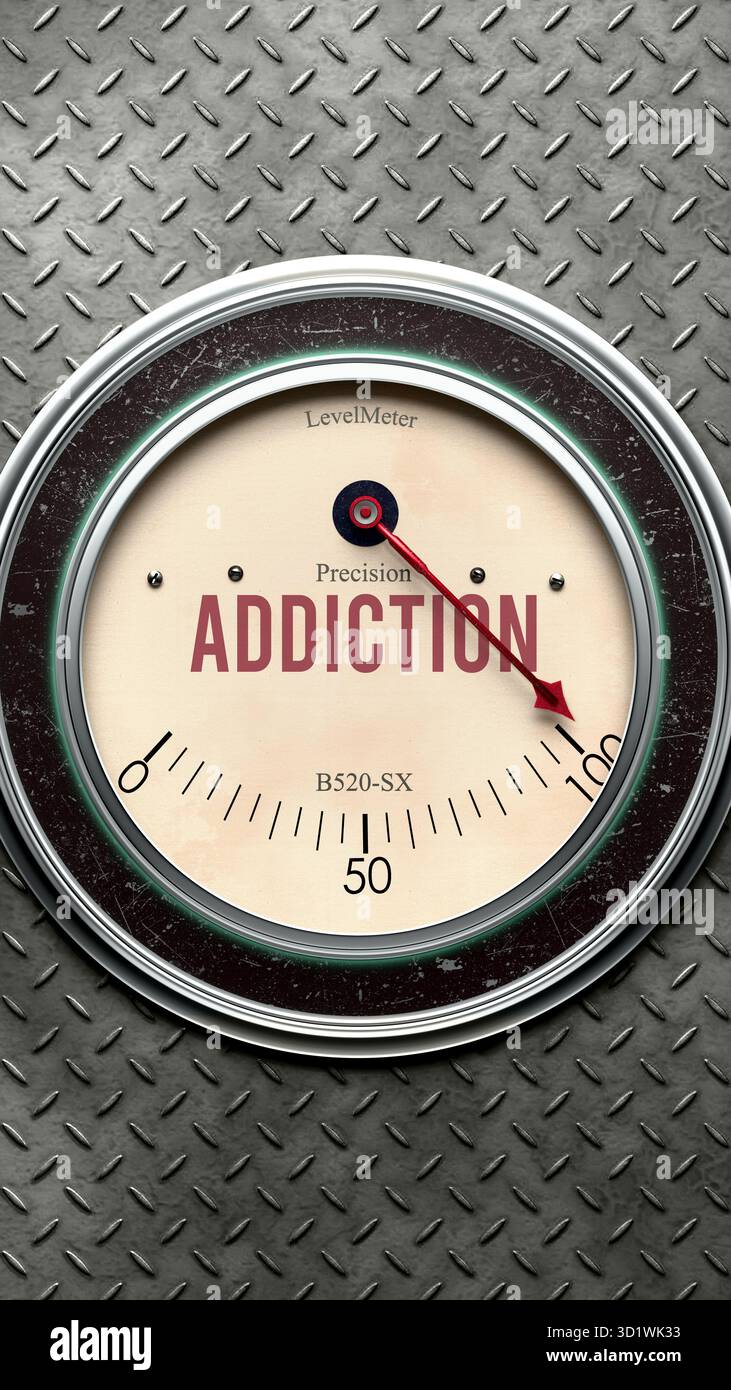 Addiction that is hitting a full scale, showing a very high level of ...