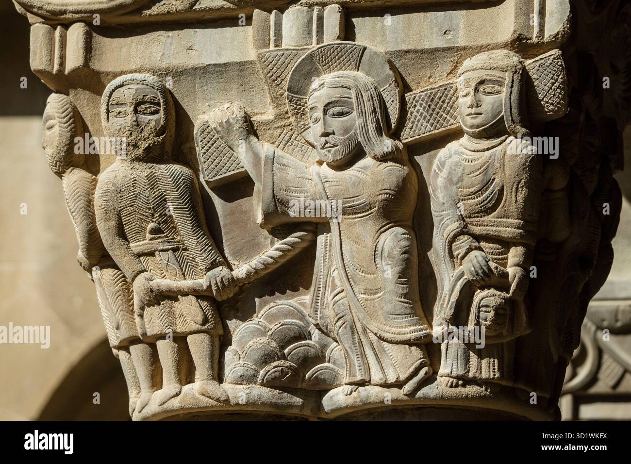 Jesus Christ with the cross has helped the Cyrenian Stock Photo - Alamy