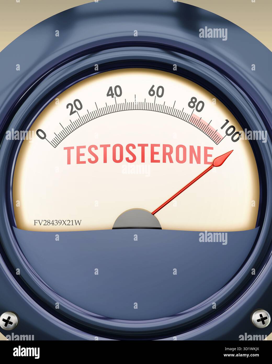 Testosterone that is hitting a full scale, showing a very high level of ...