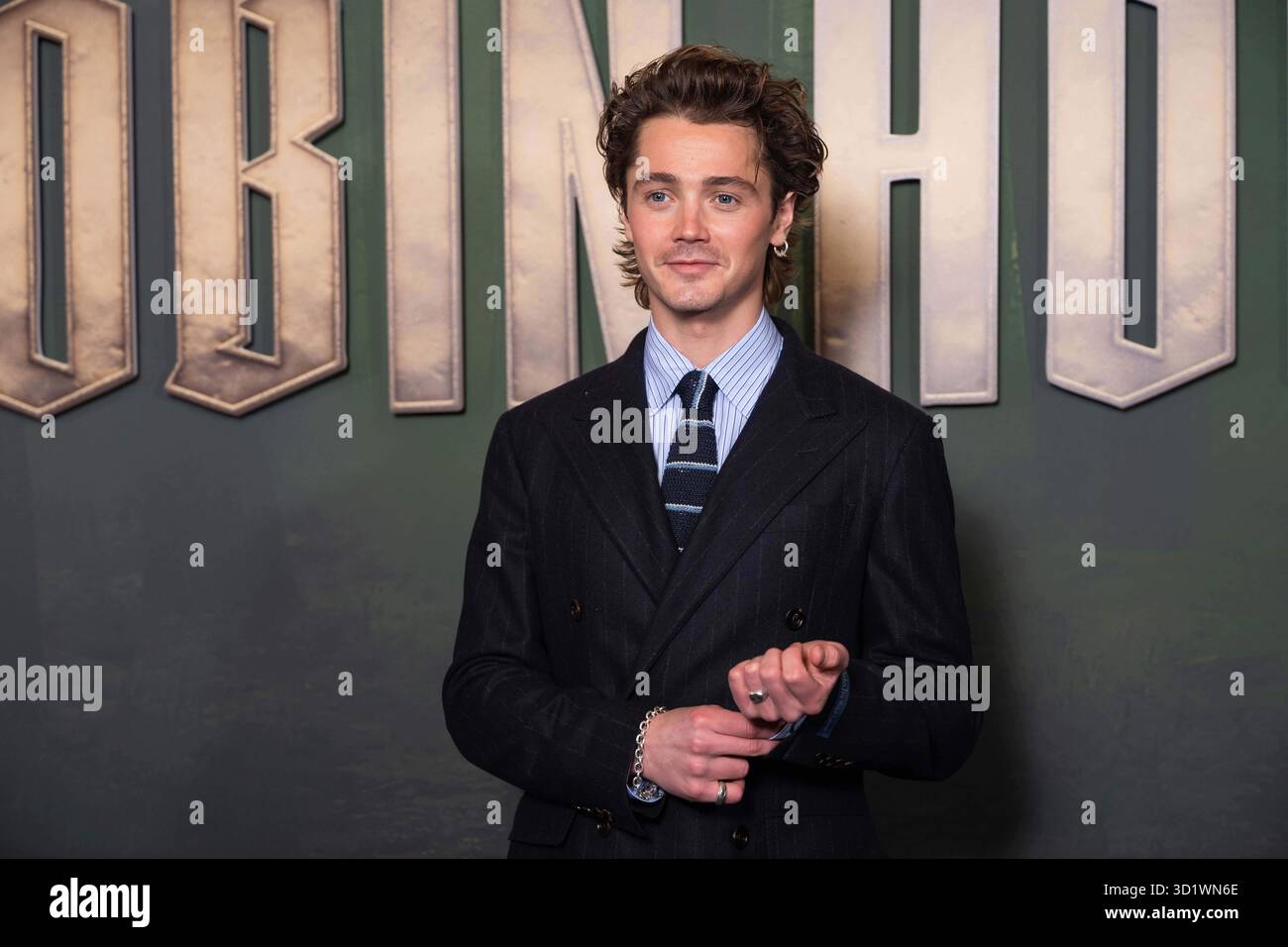 Henry Rowley poses upon arrival at the premiere of the series "Robin ...