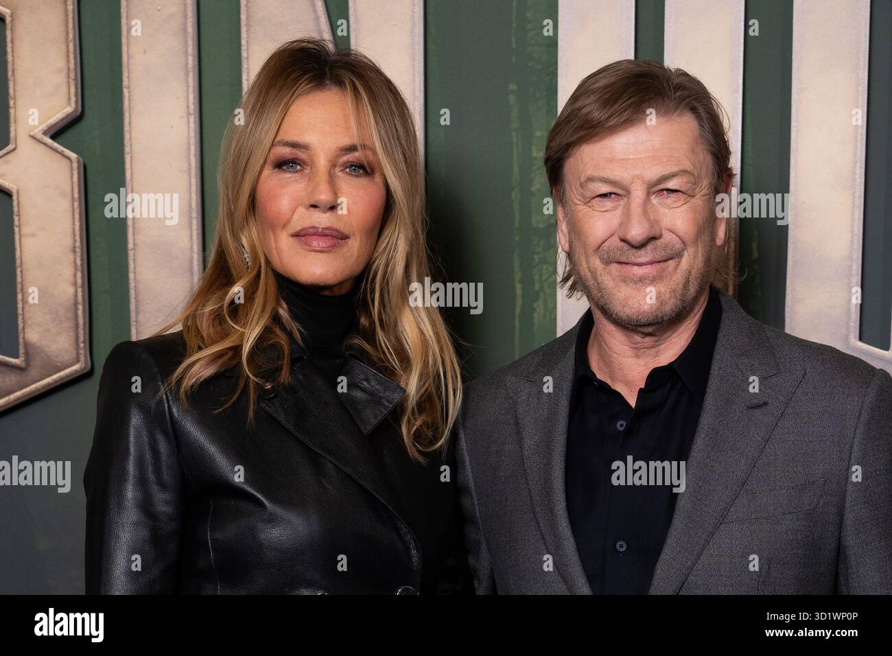 Connie Nielsen, left, and Sean Bean pose upon arrival at the premiere ...