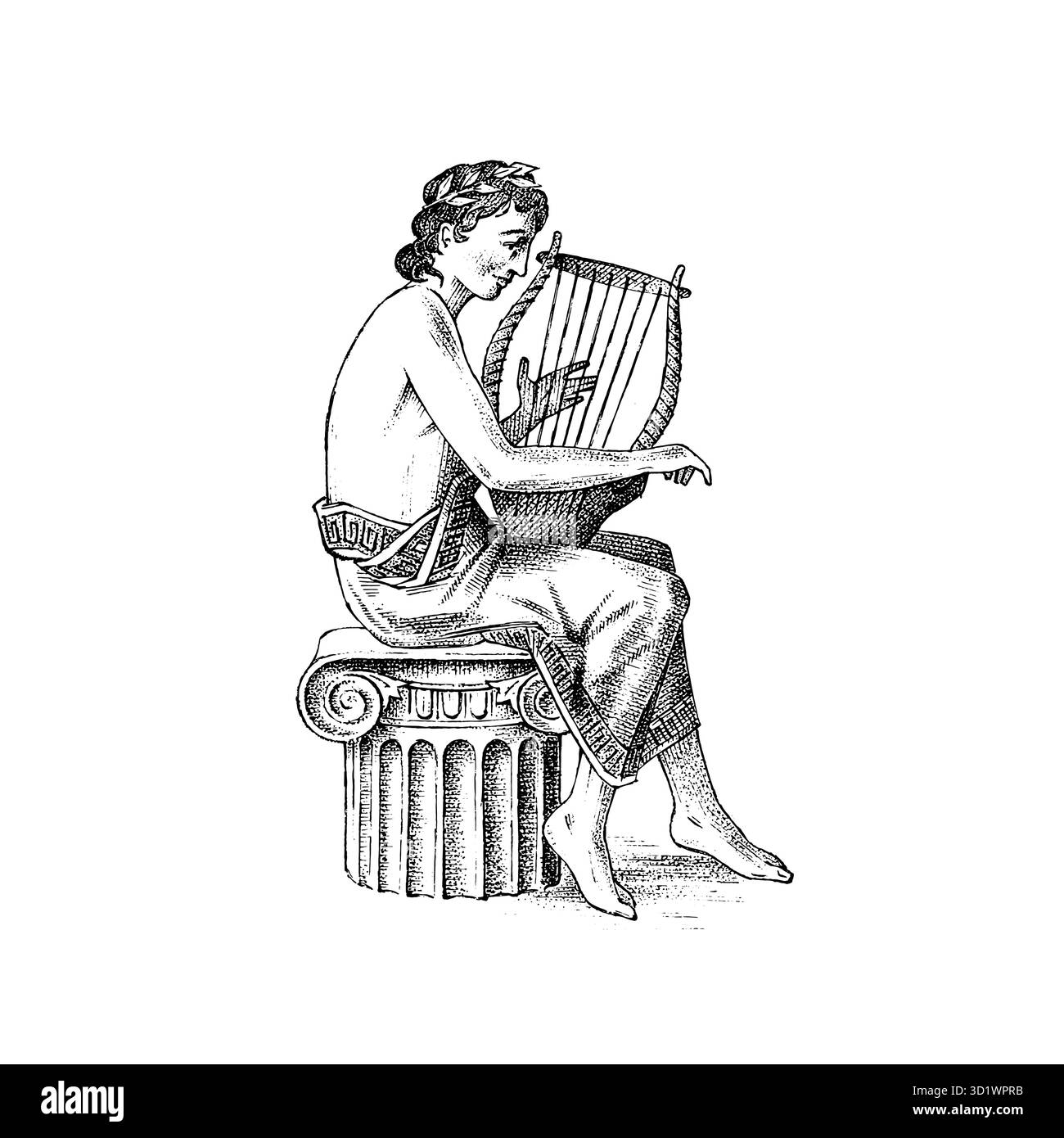 Myths of ancient greece. Orpheus playing the harp. Thracian musician ...