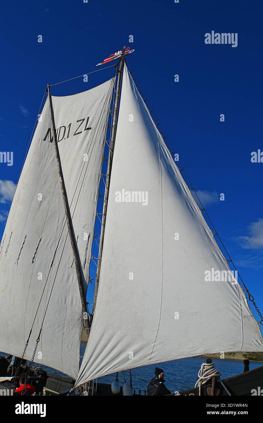 Curonian barge with pennant on the Curonian Spit Stock Photo - Alamy