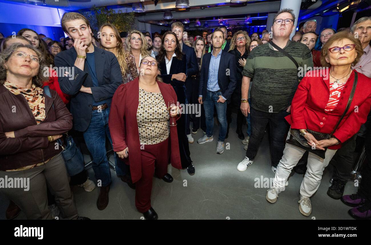 AMERSFOORT - Sandra Beckerman (m) watches the announcement of the exit ...