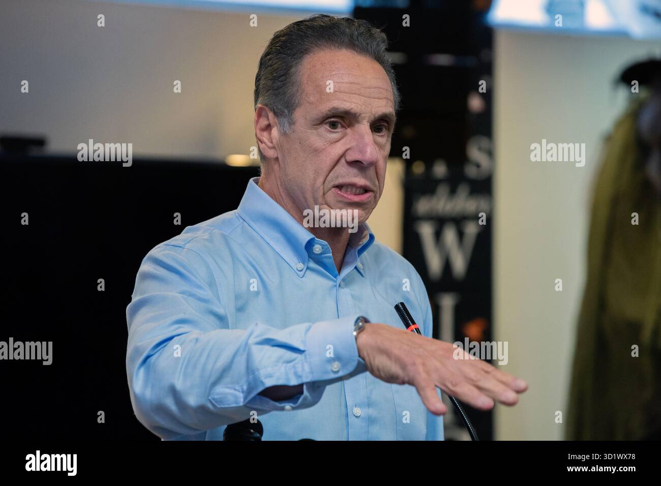 New York City mayoral candidate Andrew Cuomo speaks at a senior center ...