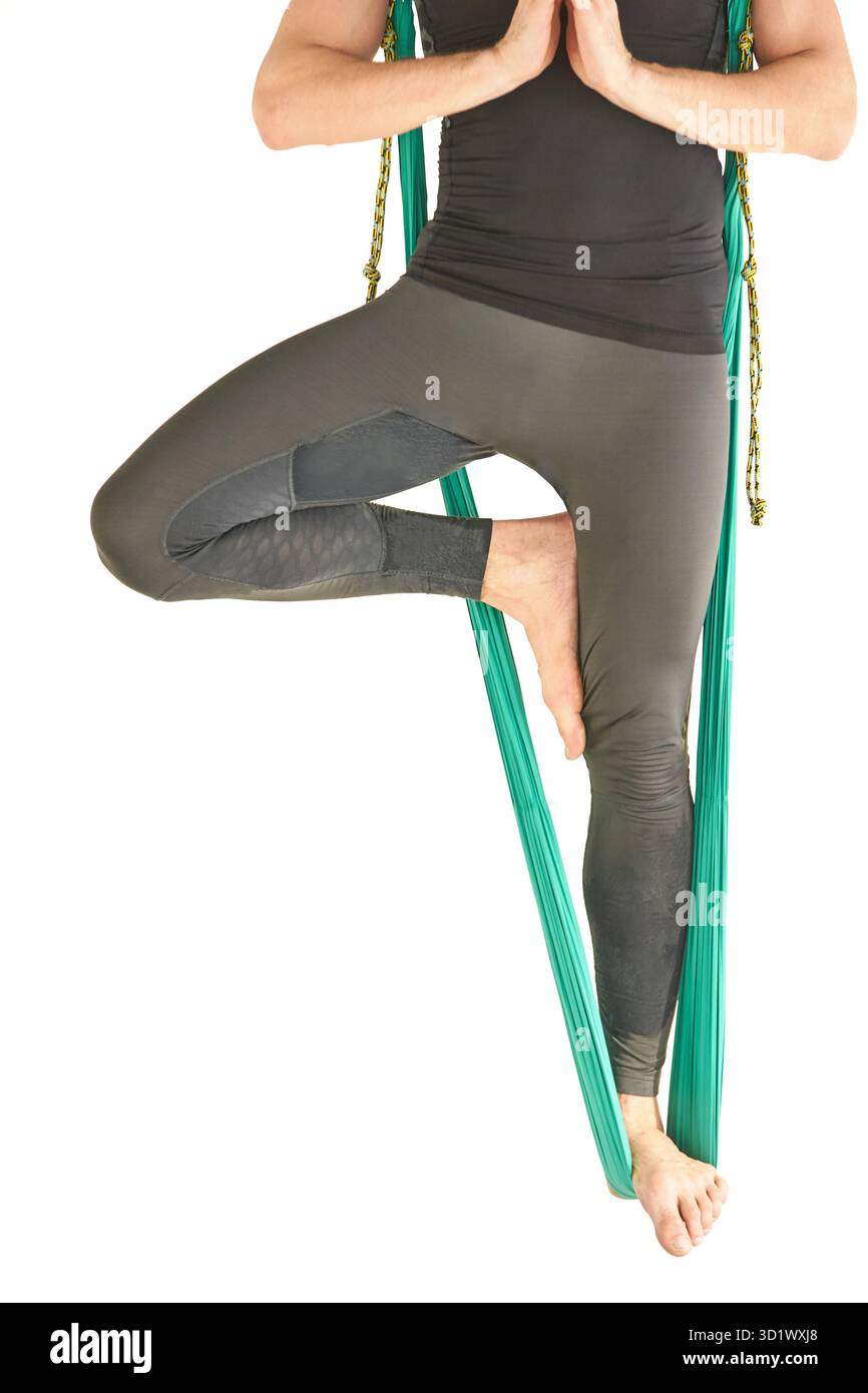 Man yoga class. Black wear. Calm relax pose Stock Photo - Alamy