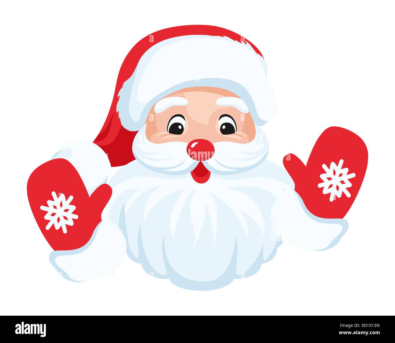 Santa face with snowflakes Stock Vector Images - Alamy