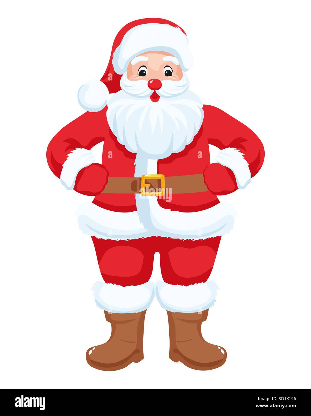 Full body illustration of Santa Claus standing with hands on hips ...