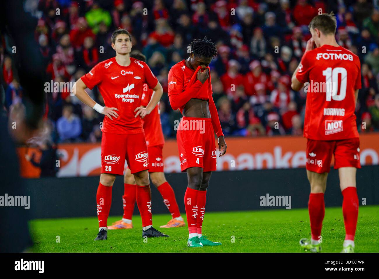 Bergen 20251029. Brann's Eivind Helland, Nana Boakye and Emil Kornvig ...
