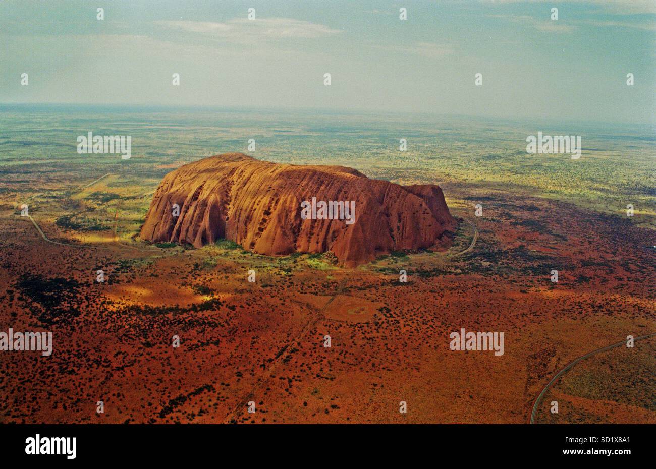 Aerial view of Uluru in Australia’s Red Centre, a sacred monolith and ...
