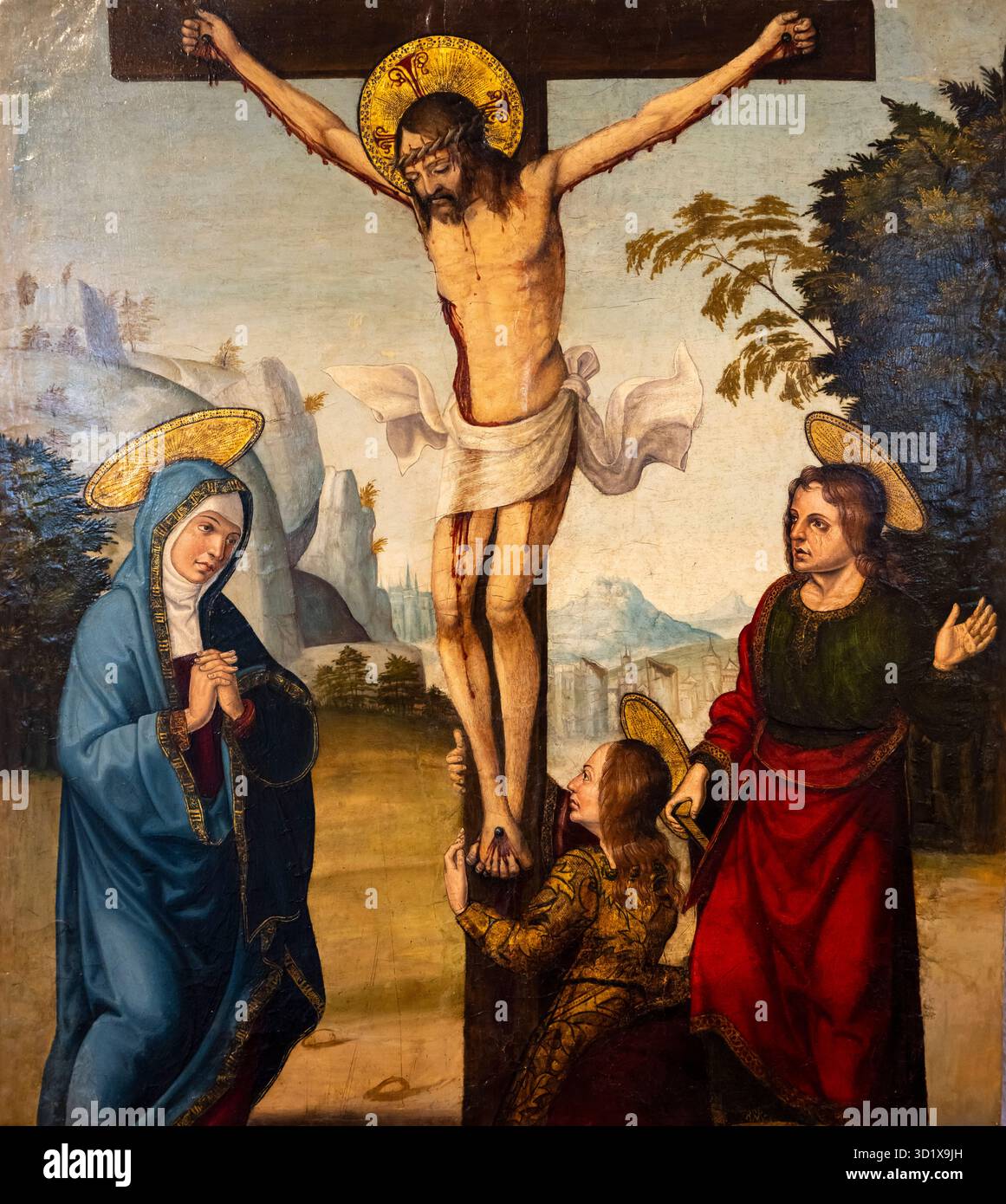 Calvary with Christ crucified Stock Photo - Alamy