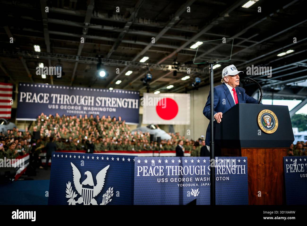 Yokosuka, Japan. 28 October, 2025. U.S. President Donald Trump ...