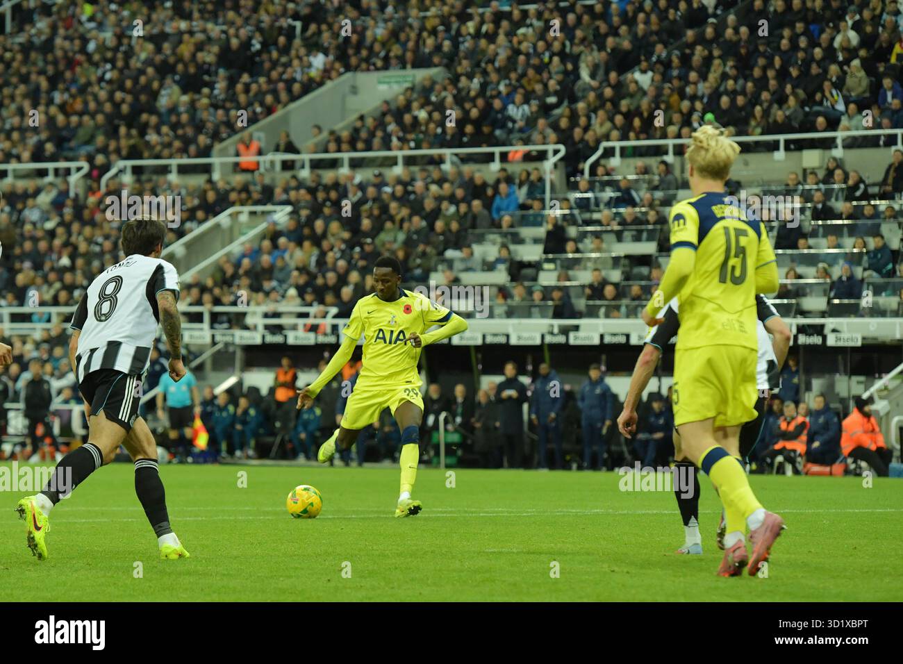 Pape Matar Sarr of Tottenham Hotspur shoots at goalduring the Carabao ...